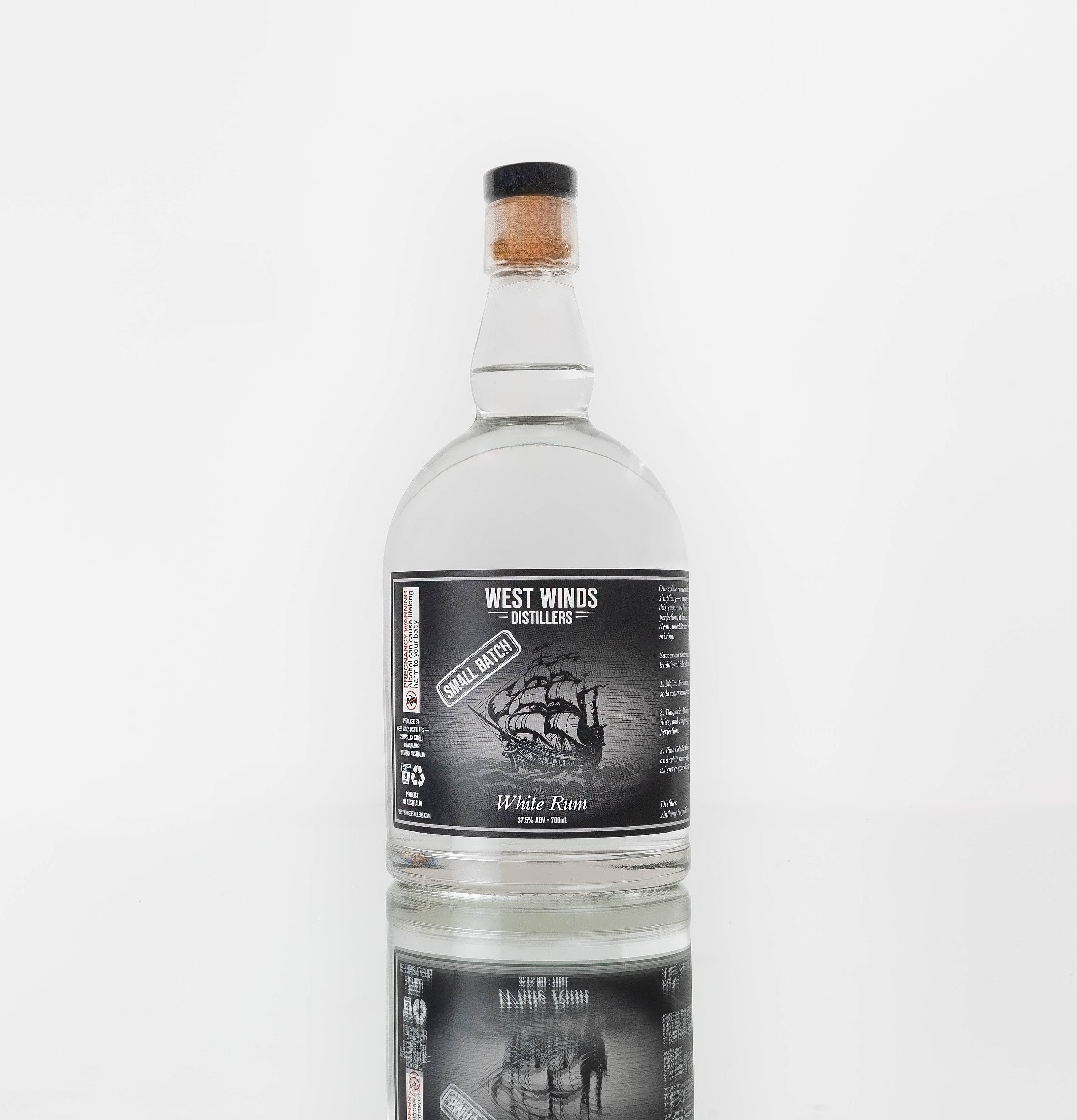 White Rum Small Batch 700ml – West Winds Distillers